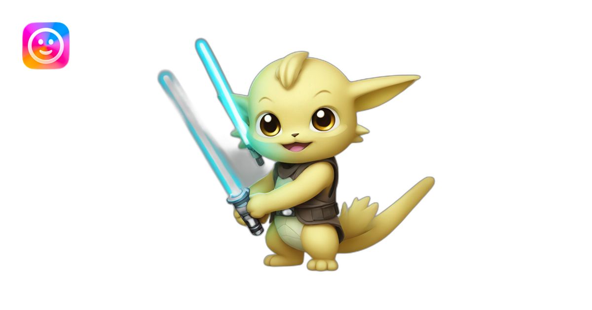 Pokémon with lightsaber emoji | AI Emoji Generator