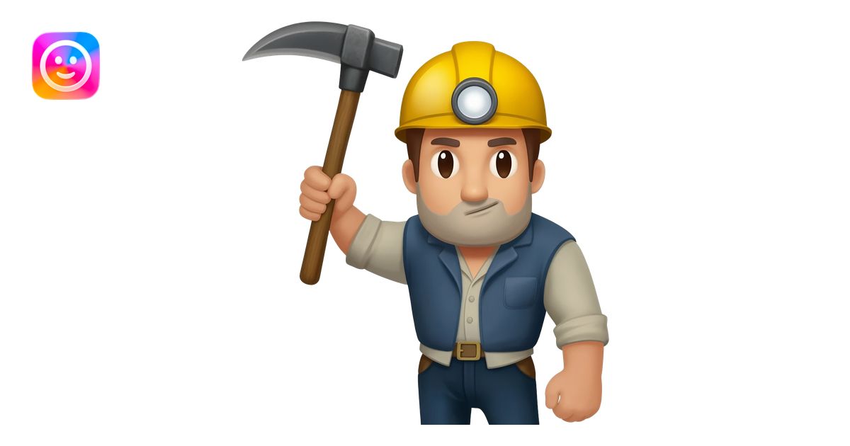 miner man with tool emoji | AI Emoji Generator