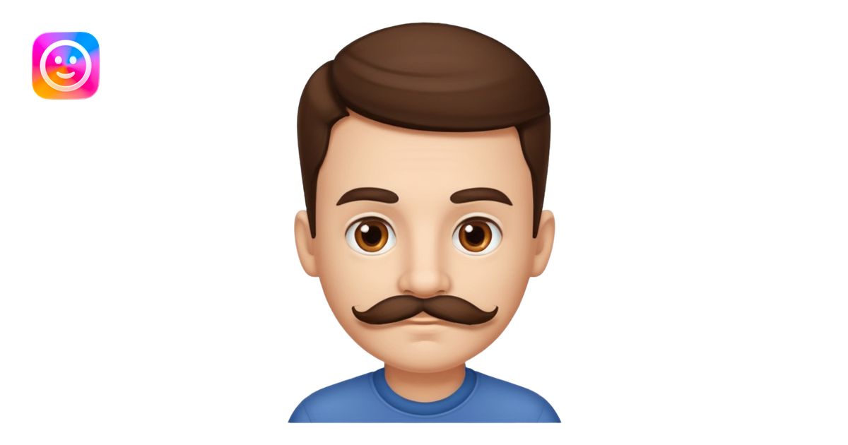 mustache Young boy,Big mustache. negative: Dont use same face. emoji ...