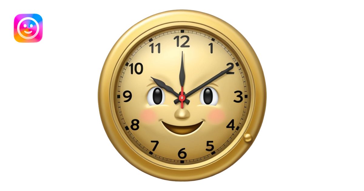 A clock smiling and handsome emoji | AI Emoji Generator