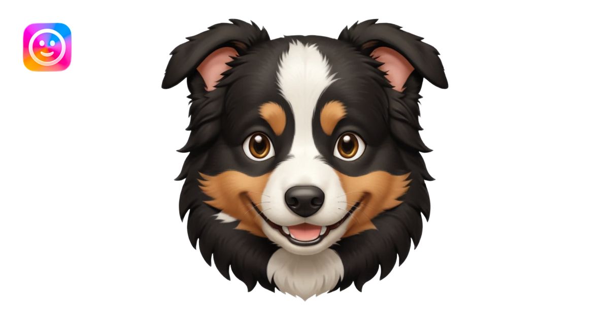 smille black bordercollie emoji | AI Emoji Generator