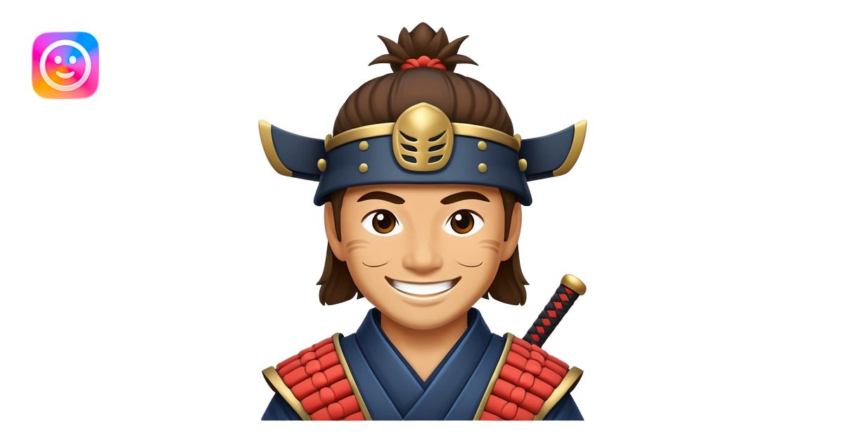 happy samurai warrior smiling emoji | AI Emoji Generator