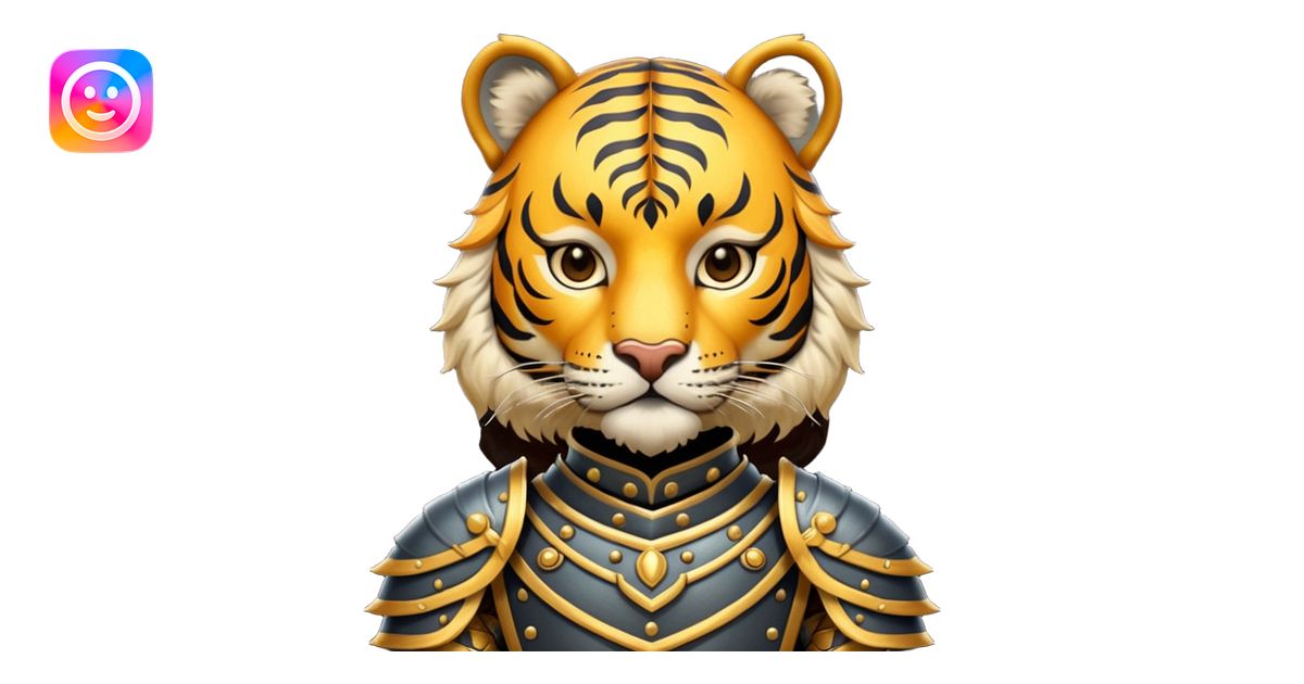 tiger knight portrait emoji | AI Emoji Generator