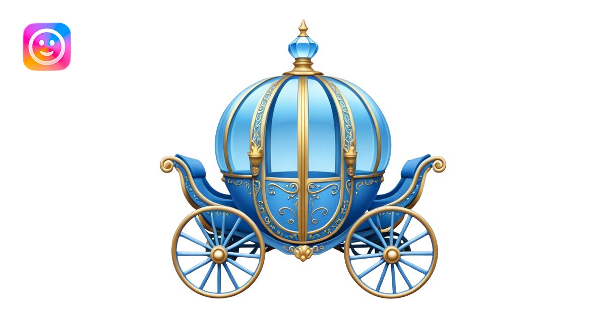 Cinderella round blue carriage emoji | AI Emoji Generator
