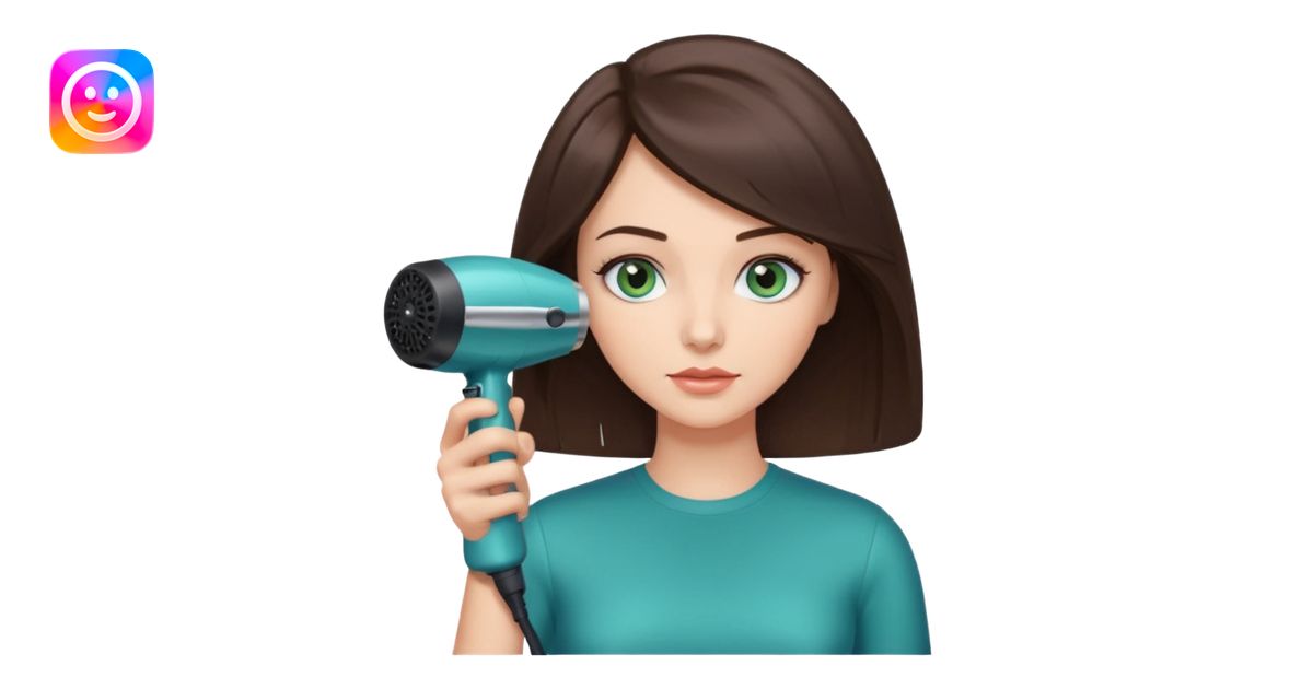 brunette bob girl hair stylist with blue green eyes holding a hair ...