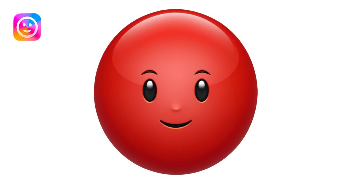 scarlet sphere, vivid hot red emoji | AI Emoji Generator