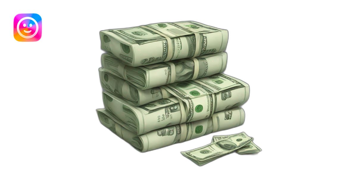 realist stack oof money emoji | AI Emoji Generator