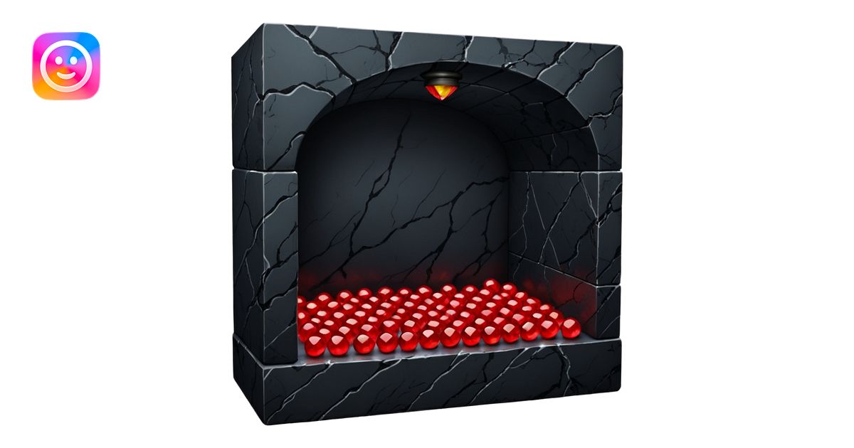 Basement cellar scenery with black marble and red gemstones and edgy ...