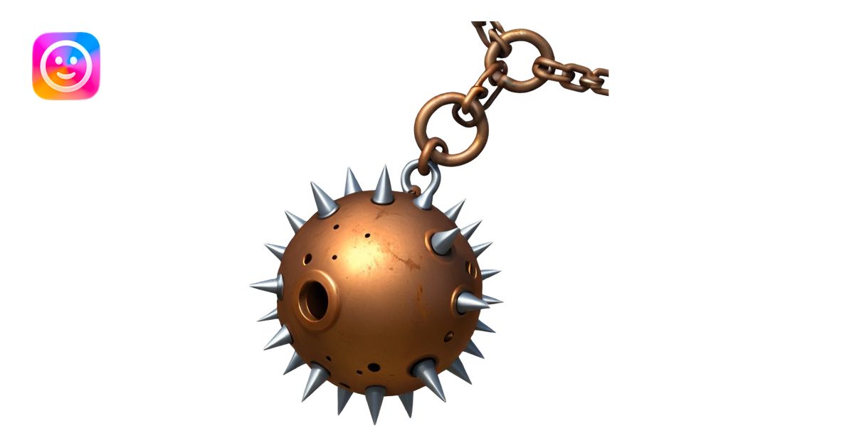 Spiked ball and chain emoji | AI Emoji Generator