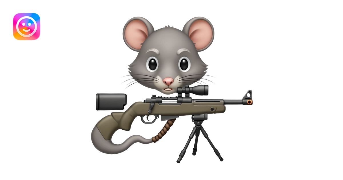 a feral, rabid, rat aiming down a sniper rifle emoji | AI Emoji Generator