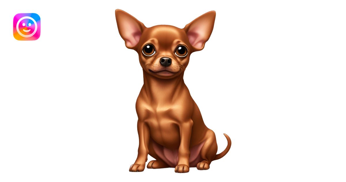 Solid Copper color Chihuahua min pin dog emoji | AI Emoji Generator