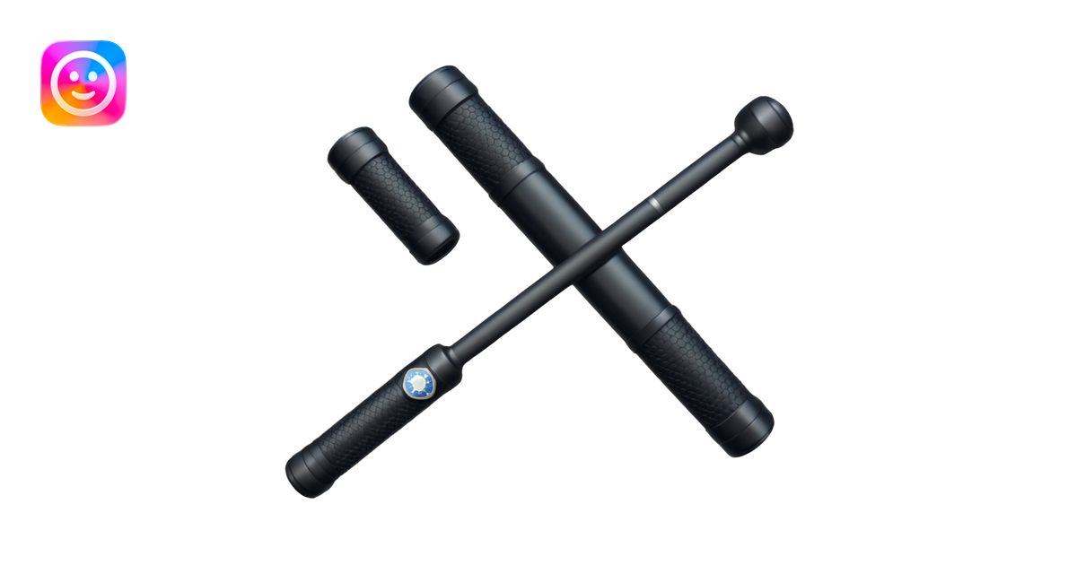 two police batons with grip emoji | AI Emoji Generator