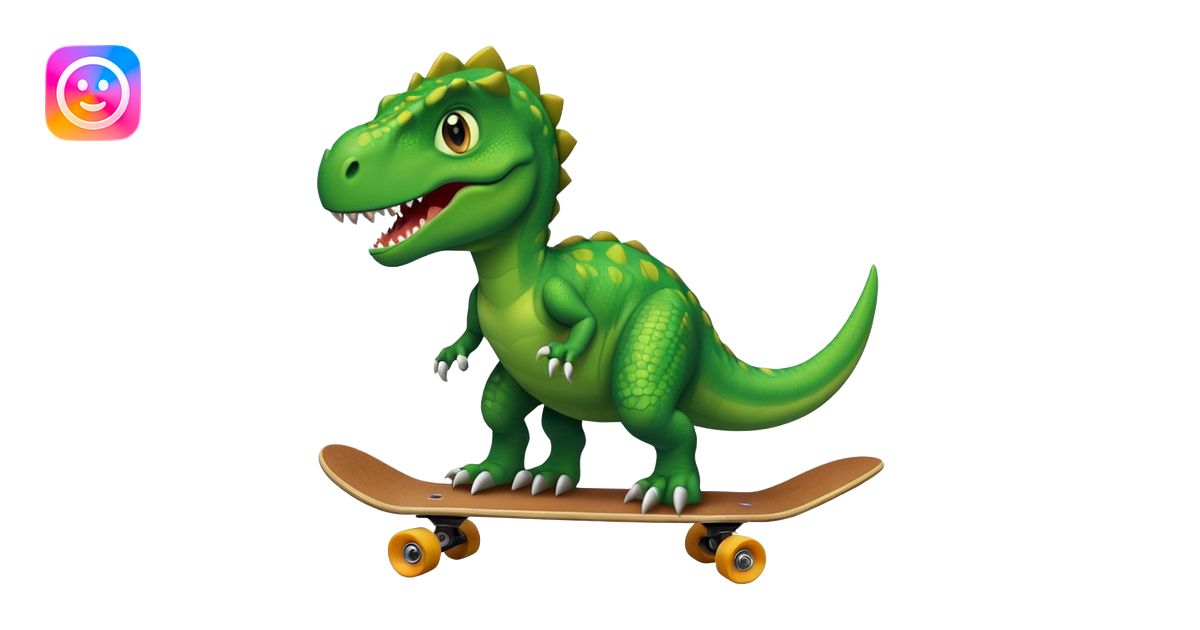 Dinosaur on a skateboard emoji | AI Emoji Generator