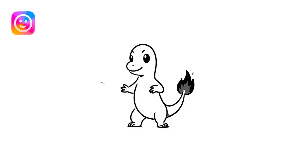 hand-drawn Charmander doodle illustration | AI Emoji Generator