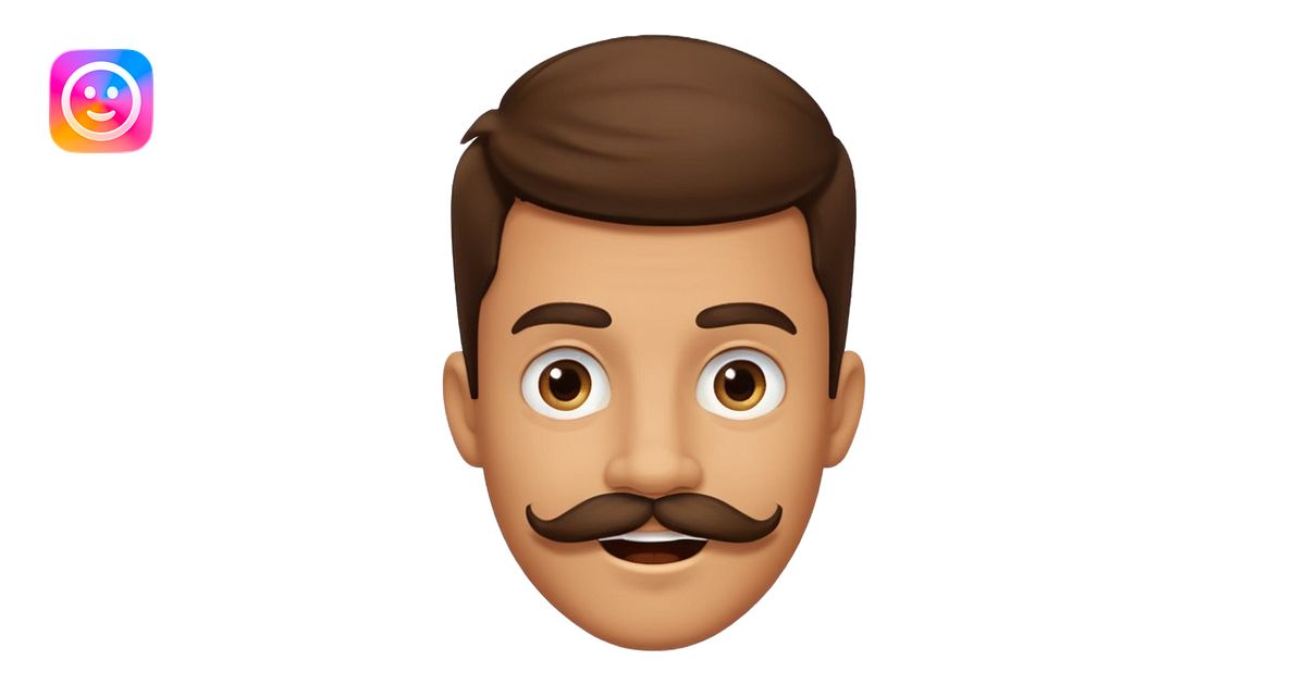 mustache Young boy,Big mustache, different faces. emoji | AI Emoji ...
