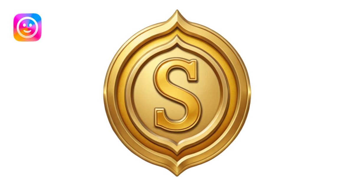 Create a custom emoji badge featuring a stylized, letter “S”. Design it ...