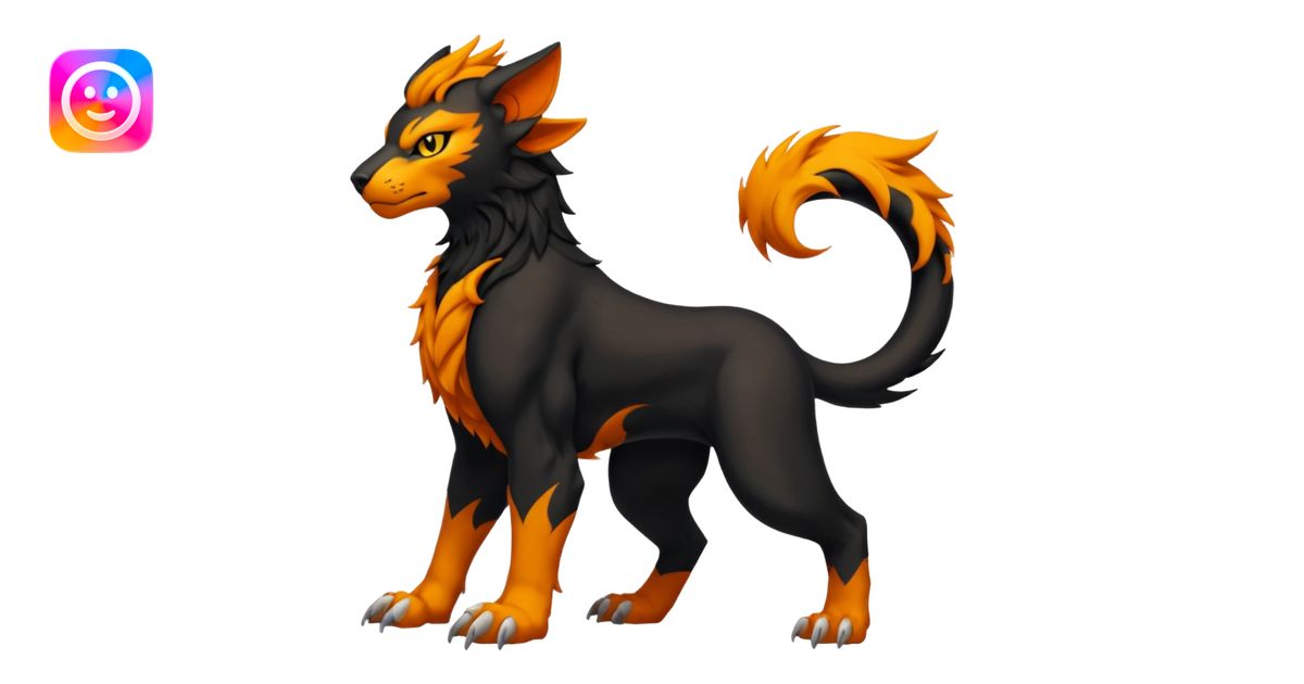 Houndoom-Tigress-Luxray-Gryphon-fusion (full body) emoji | AI Emoji ...