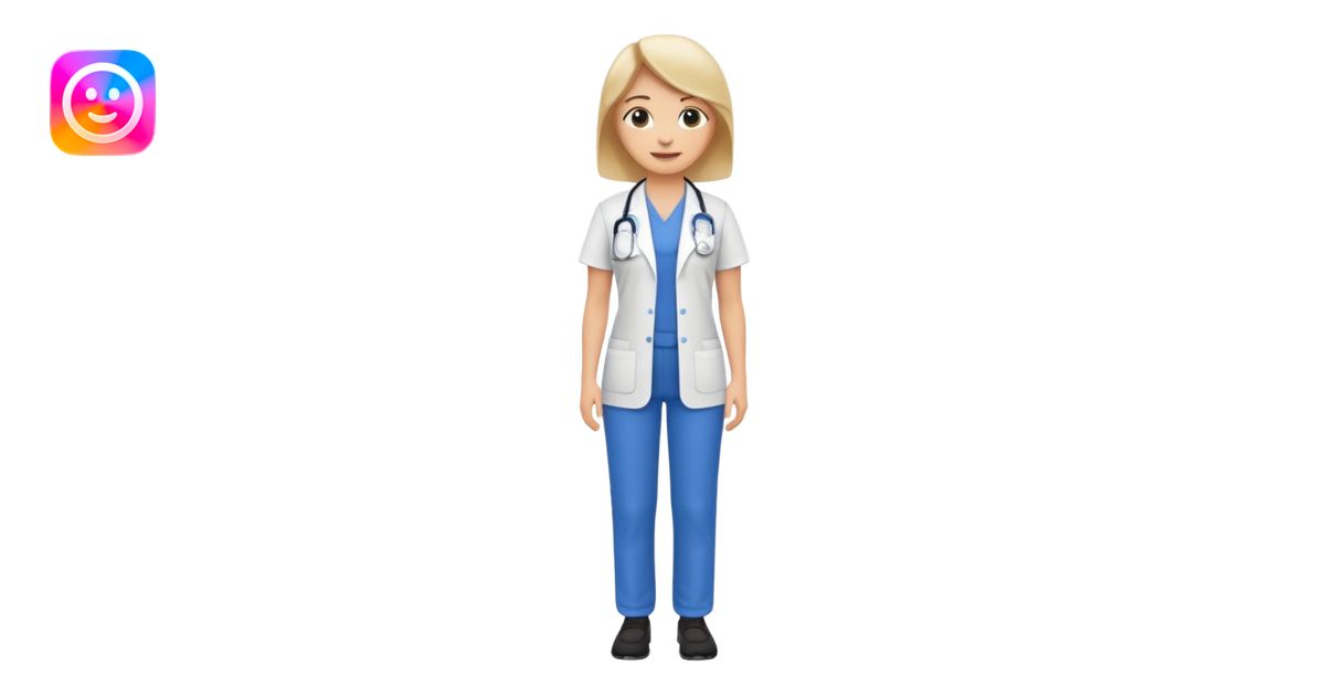 full body physiotherapist, professional clothing, friendly pose, emoji ...