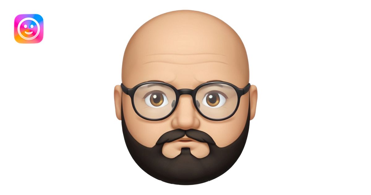 bald on top and hair on sides, chubby face, with glasses and black ...