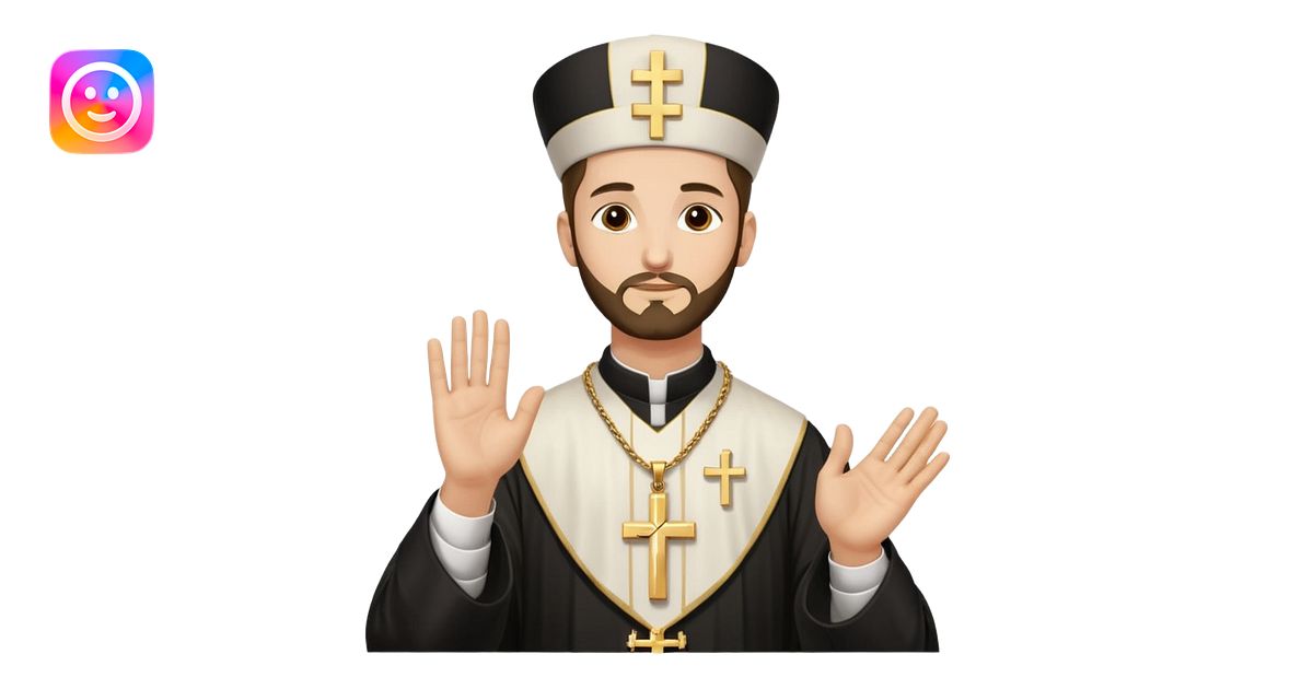 Orthodox Christian priest making the sign of the cross with the ...