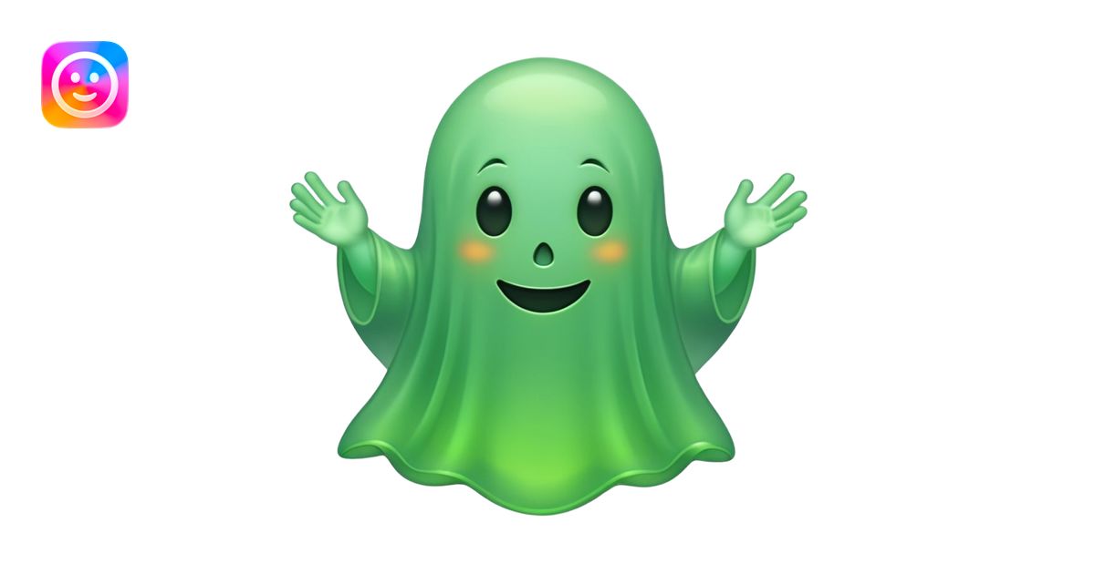 cute green ghost emoji | AI Emoji Generator
