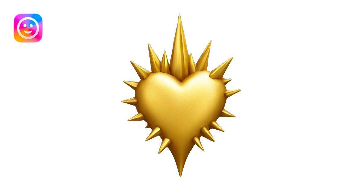 gold spiked heart emoji | AI Emoji Generator