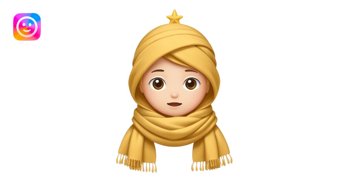 tiny star wrapped in scarf shivering cute emoji | AI Emoji Generator
