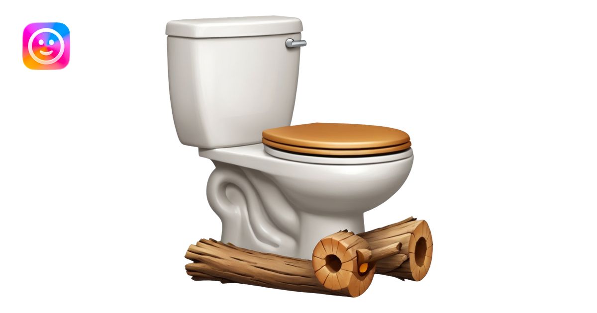 Toilet with log floating emoji | AI Emoji Generator