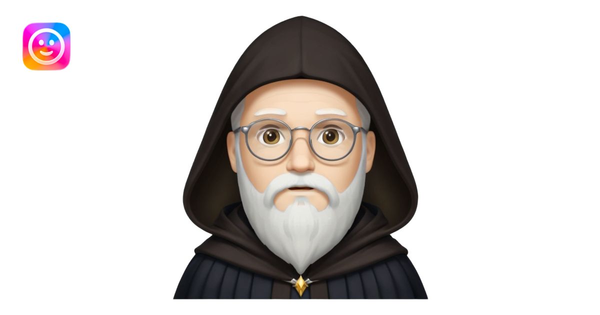 Male wizard, beard, glasses emoji | AI Emoji Generator