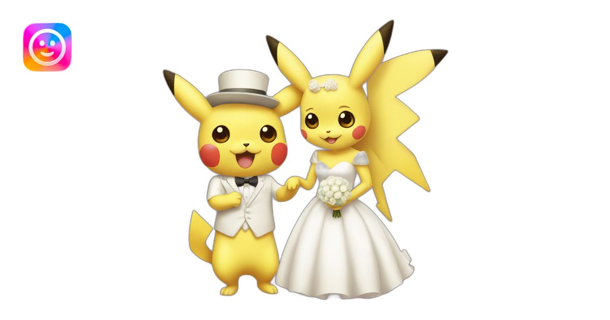Pikachu getting married emoji | AI Emoji Generator
