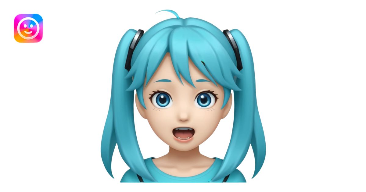Hatsune miku with creepy face emoji | AI Emoji Generator