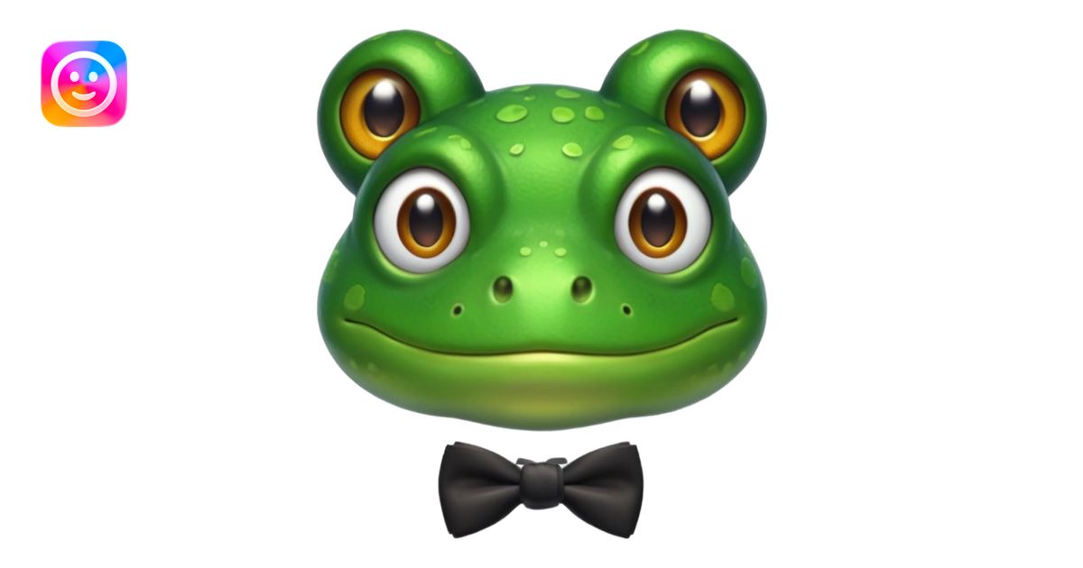 frog wearing bowtie emoji | AI Emoji Generator