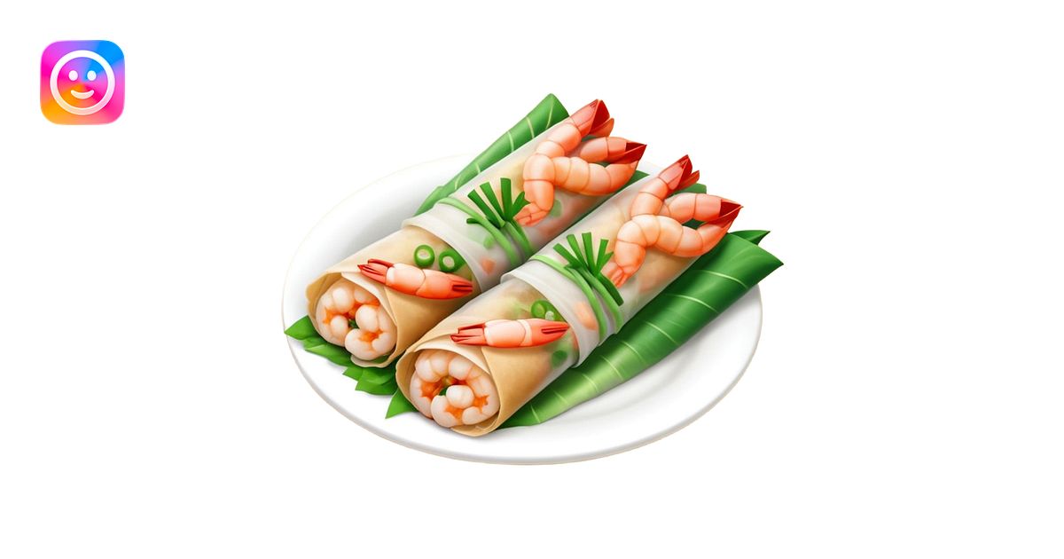 Vietnamese spring roll with a shrimp and green onion emoji | AI Emoji ...