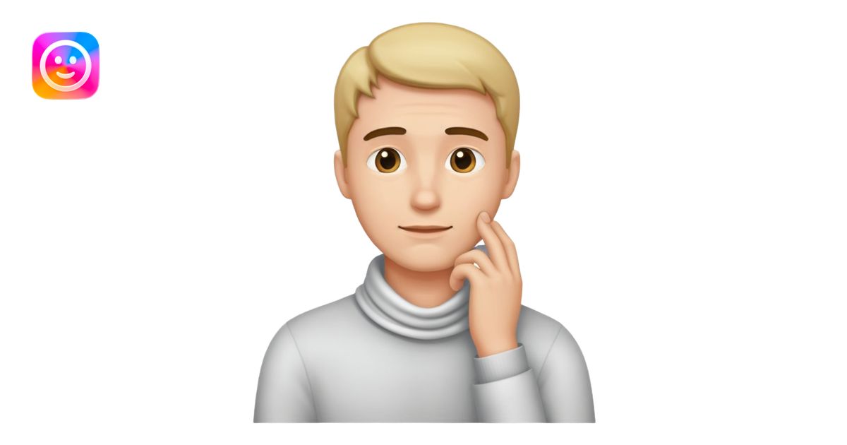 A guy with his hand on his neck emoji | AI Emoji Generator