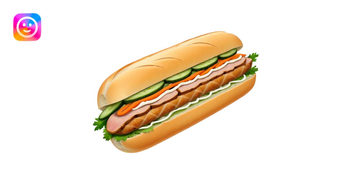 traditional banh mi with char grilled pork emoji Very crusty baguette ...