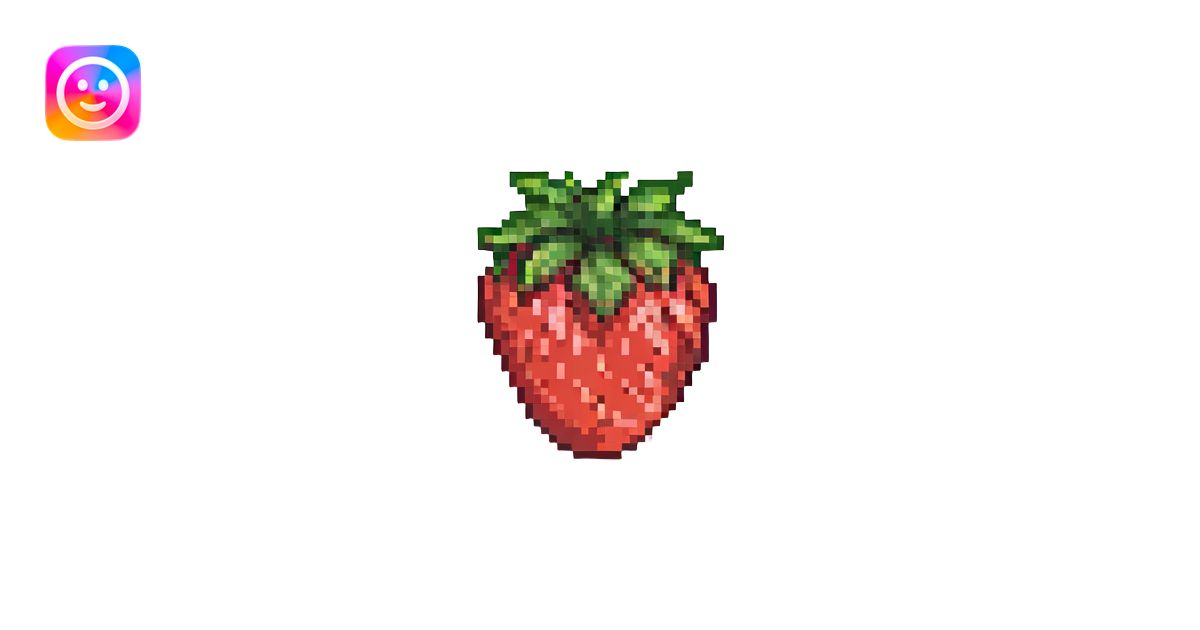 strawberry pixel art illustration | AI Emoji Generator