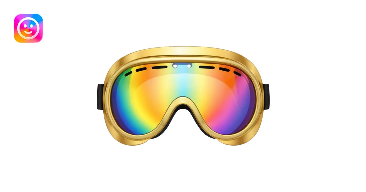gold simulation rainbow visor goggles emoji | AI Emoji Generator