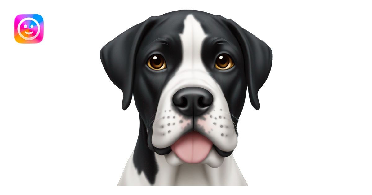 Black and white boxer lab dog emoji | AI Emoji Generator