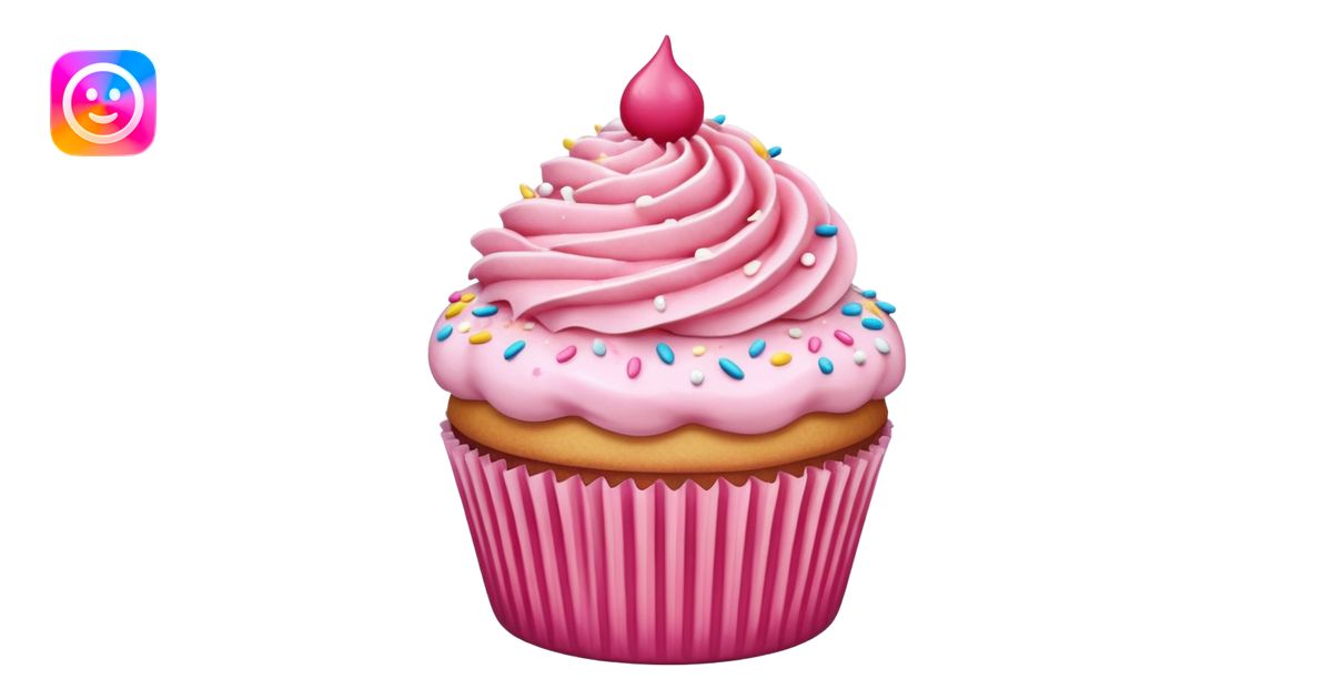 Cupcake with pink icing emoji | AI Emoji Generator
