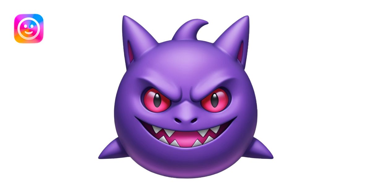 Pokemon legendary purple and pink mega gengar emoji | AI Emoji Generator
