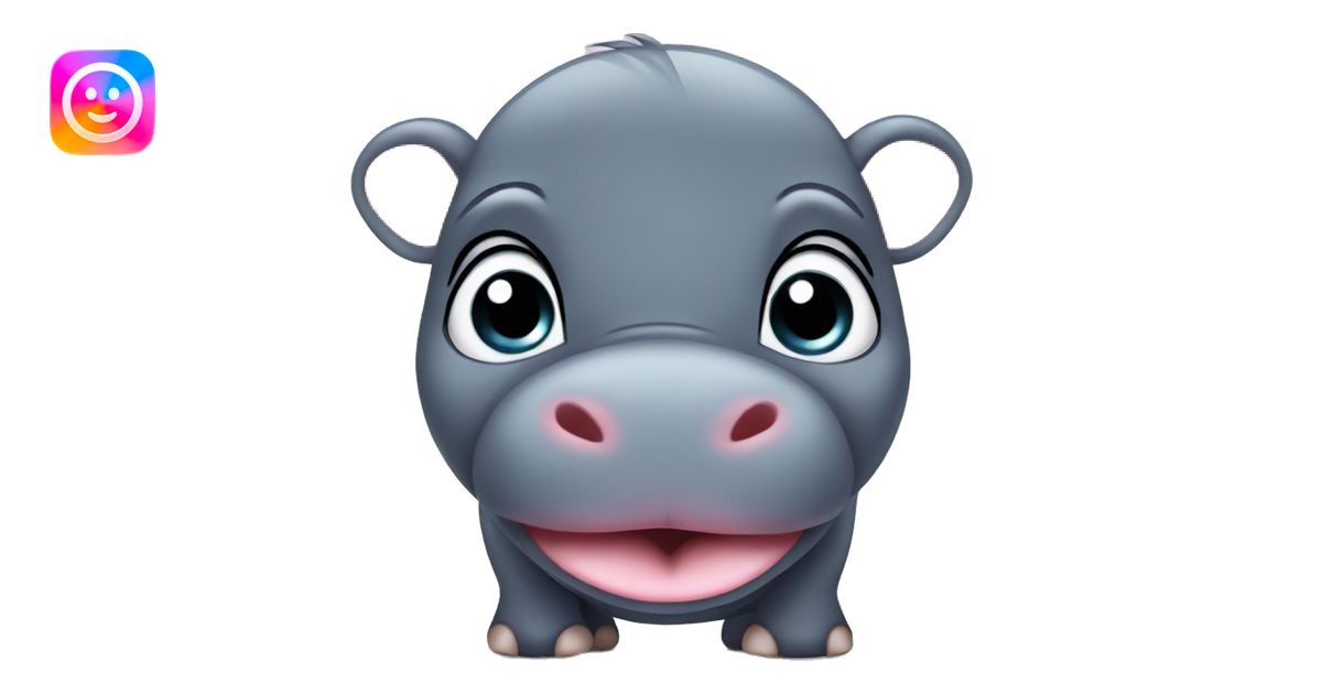 sassy baby hippo emoji | AI Emoji Generator