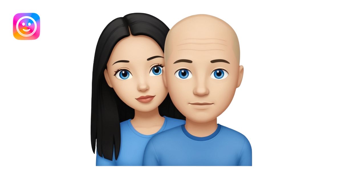Bald white man blue eyes in love with Filipina woman with long hair and ...