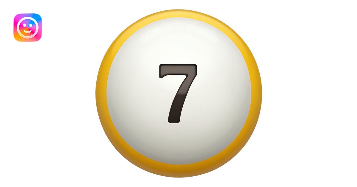 Pool table ball with the number 7 only one number emoji | AI Emoji ...
