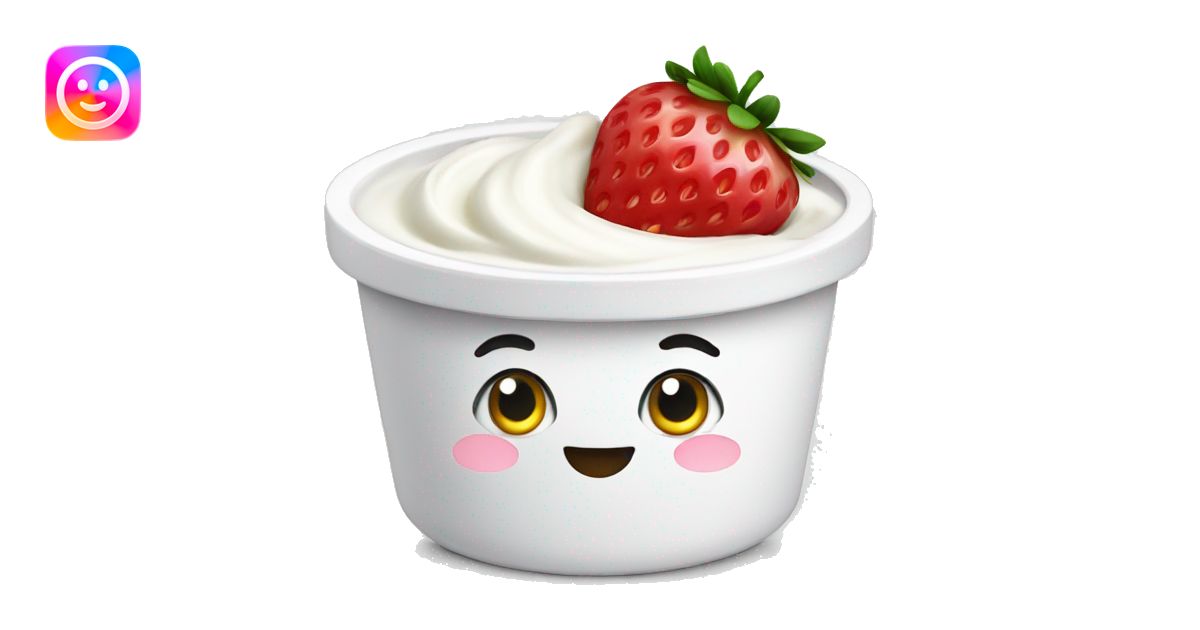 yogurt with strawberries emoji | AI Emoji Generator