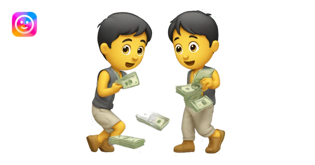 little men counting money emoji | AI Emoji Generator