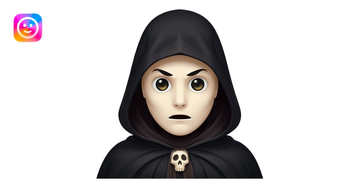 Shadowy Phantom with Cloak horror look emoji | AI Emoji Generator
