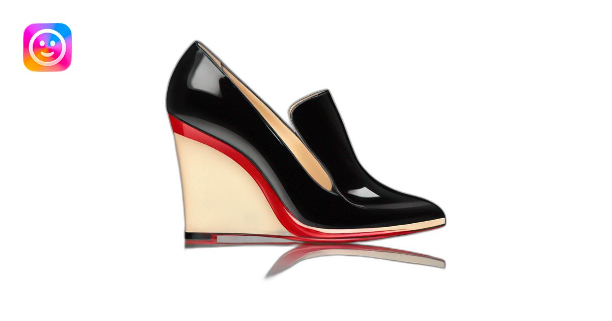 WEDGE heel LOUBOUTIN black PATENT emoji | AI Emoji Generator