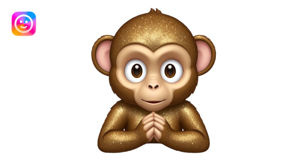 glitter monkey silence brown emoji | AI Emoji Generator