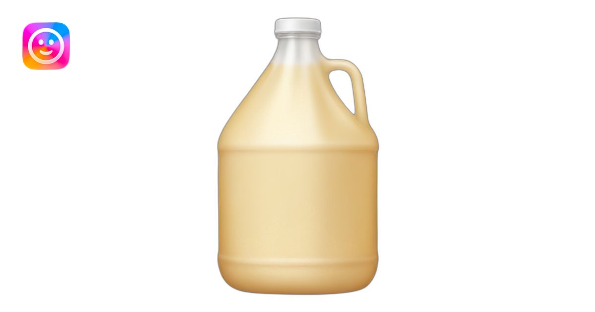 gallon milk jug filled halfway with brownish yellow liquid emoji | AI ...