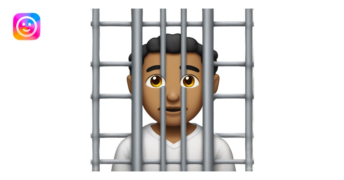 Lightskin man in jail cell emoji | AI Emoji Generator